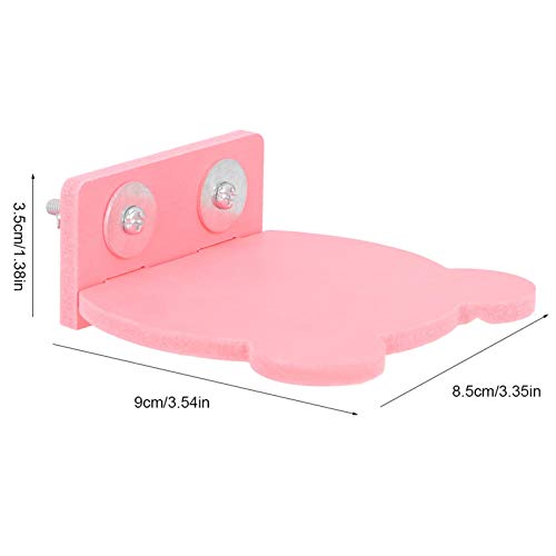 Niiyen Perch Bird Platform, Double Screw Standing Platform Stand Bird Climbing Grinding Cage Toy, Comes with Screws, for Small Anminals Mouse Lovebird Finches Exercise(Pink)