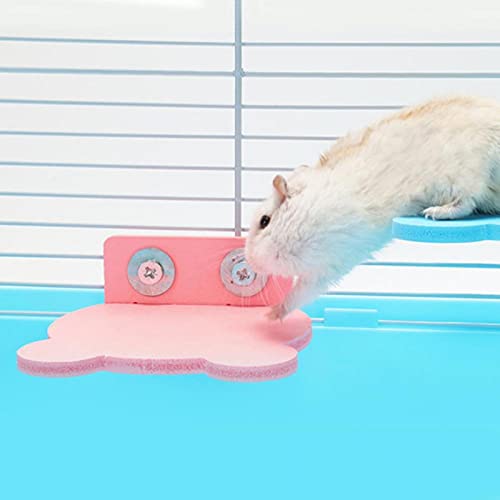 Niiyen Perch Bird Platform, Double Screw Standing Platform Stand Bird Climbing Grinding Cage Toy, Comes with Screws, for Small Anminals Mouse Lovebird Finches Exercise(Pink)