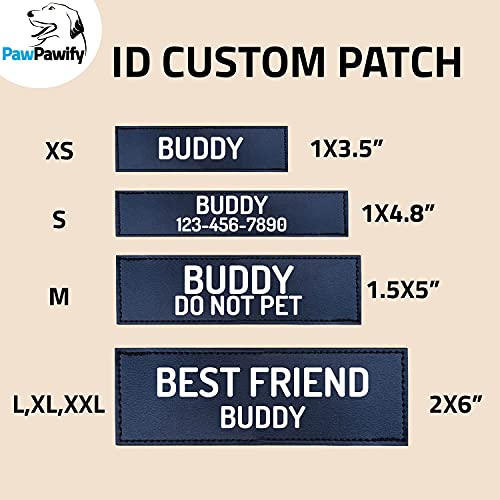 PawPawify Custom No Pull Dog Harness with Name and Phone Number, Heavy Duty Personalized Pet Vest to Prevent Tugging, Pulling, or Choking, Training and Walking