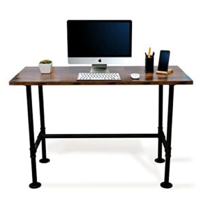 industrial pipe desk work from home set up, rustic industrial desk home, rustic pipe table with industrial pipe desk, industrial computer desk workstation metal industrial desk style modern study desk