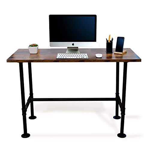 Industrial Pipe Desk Work From Home Set Up, Rustic Industrial Desk Home, Rustic Pipe Table With Industrial Pipe Desk, Industrial Computer Desk Workstation Metal Industrial Desk Style Modern Study Desk