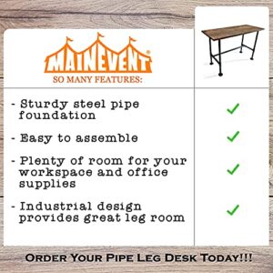 Industrial Pipe Desk Work From Home Set Up, Rustic Industrial Desk Home, Rustic Pipe Table With Industrial Pipe Desk, Industrial Computer Desk Workstation Metal Industrial Desk Style Modern Study Desk