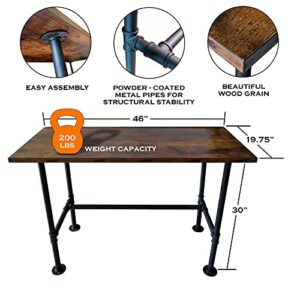 Industrial Pipe Desk Work From Home Set Up, Rustic Industrial Desk Home, Rustic Pipe Table With Industrial Pipe Desk, Industrial Computer Desk Workstation Metal Industrial Desk Style Modern Study Desk