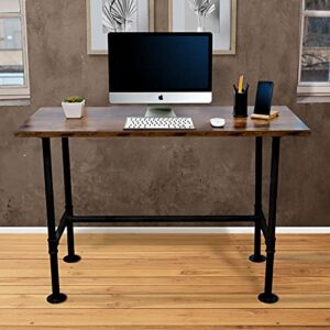 Industrial Pipe Desk Work From Home Set Up, Rustic Industrial Desk Home, Rustic Pipe Table With Industrial Pipe Desk, Industrial Computer Desk Workstation Metal Industrial Desk Style Modern Study Desk