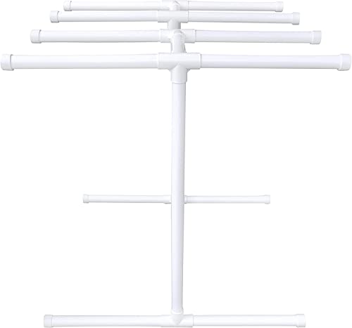 Towel Rack - Poolside Storage Organizer for Drying Wet Towels, Floats, Noodles, Paddles, 37.5" W x 37.5" L x 41" H, (White)