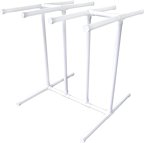 Towel Rack - Poolside Storage Organizer for Drying Wet Towels, Floats, Noodles, Paddles, 37.5" W x 37.5" L x 41" H, (White)