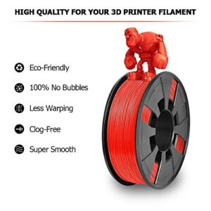 5 Pack PLA 3D Printer Filament, HommyPrefer 1.75mm 250G PLA Pure 3D Printing Filament 1250G in Total, Dimensional Accuracy +/- 0.02mm, 5 Colors 3D Printing PLA Filament Bundle Fit Most 3D Printer