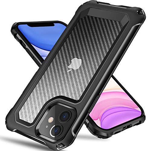 Tuerdan Designed for iPhone 12 Case, iPhone 12 Pro Case, [Military Grade Shockproof] [Soft Bumper & Hard Back] Anti-Scratches, Fingerprint Resistant, Protective Phone Case - 6.1 inch, Black