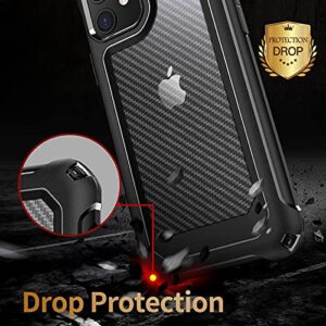 Tuerdan Designed for iPhone 12 Case, iPhone 12 Pro Case, [Military Grade Shockproof] [Soft Bumper & Hard Back] Anti-Scratches, Fingerprint Resistant, Protective Phone Case - 6.1 inch, Black