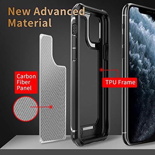 Tuerdan Designed for iPhone 12 Case, iPhone 12 Pro Case, [Military Grade Shockproof] [Soft Bumper & Hard Back] Anti-Scratches, Fingerprint Resistant, Protective Phone Case - 6.1 inch, Black