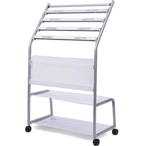 storage newspaper baskets books newspaper rack information rack office display rack floor countertop exhibition supplies (color : silver, size : 6535105cm)