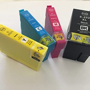 UPlus Remanufactured Ink Cartridge Replacement for Epson 252XL 252 XL 252 Ink to use for Epson WF-7110 WF-7610 WF-7620 WF-7710 WF-3620 WF-3630 WF-3640 (1Big-Black, 1 Cyan, 1 Magenta, 1 Yellow, 4Pack)