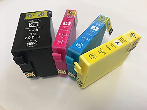 UPlus Remanufactured Ink Cartridge Replacement for Epson 252XL 252 XL 252 Ink to use for Epson WF-7110 WF-7610 WF-7620 WF-7710 WF-3620 WF-3630 WF-3640 (1Big-Black, 1 Cyan, 1 Magenta, 1 Yellow, 4Pack)