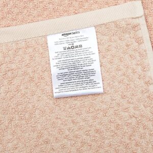 Amazon Basics Odor Resistant Textured Bath Towel, 30 x 54 Inches - 4-Pack, Blush