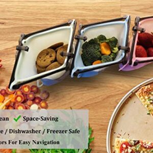 Reusable Silicone Food Storage Dishwasher Safe Food Bags Stand-Up (4 x 33 Oz) Microwave Freezer Bag