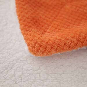 SOCHOW Waffle Sherpa Fleece Throw Blanket, Super Soft Fuzzy Warm, Lightweight Fluffy Reversible Plush Blanket for Bed Sofa Couch, 50 x 60 Inches Orange