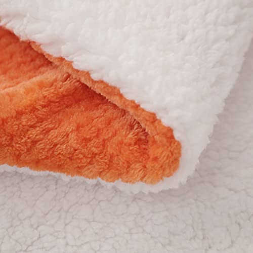 SOCHOW Waffle Sherpa Fleece Throw Blanket, Super Soft Fuzzy Warm, Lightweight Fluffy Reversible Plush Blanket for Bed Sofa Couch, 50 x 60 Inches Orange