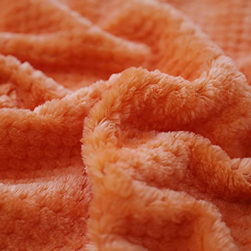 SOCHOW Waffle Sherpa Fleece Throw Blanket, Super Soft Fuzzy Warm, Lightweight Fluffy Reversible Plush Blanket for Bed Sofa Couch, 50 x 60 Inches Orange