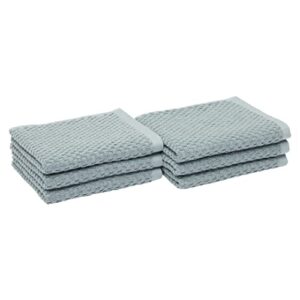 amazon basics odor resistant textured hand towel, 16 x 26 inches - 6-pack, teal