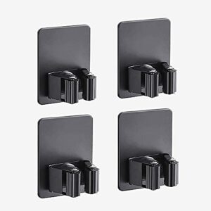 broom mop holder wall mounted garage organization tool 4pcs broom gripper holds self adhesive reusable super anti-slip mop holder organizer no drill install easily storage for bathroom kitchen garden