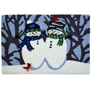 jellybean modern indoor / outdoor mat home comfort rugs 20"x 30" rectangle snow couple & cardinals