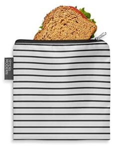 simple modern ellie reusable snack bags sandwich bag - food storage, medium, glacier stripes