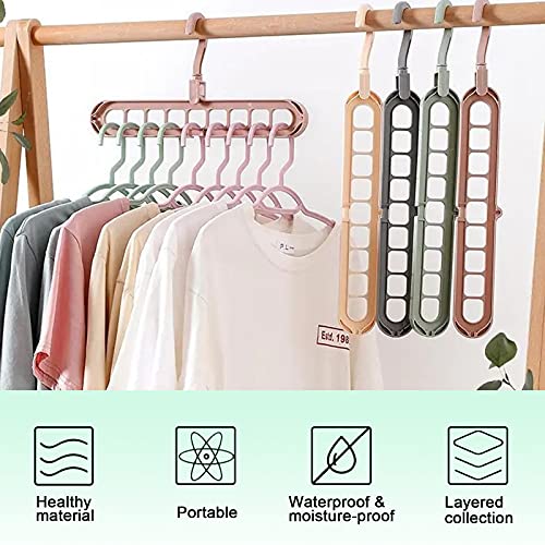 6 Packs of Hangers Space Saving for clothes, Small Space Saving, Magic Hanger Organizer, Shirt Organizer for Closet, Dress Organizer with 9 Holes for Closet Storage,Multi-Purpose Plastic Magic Hangers