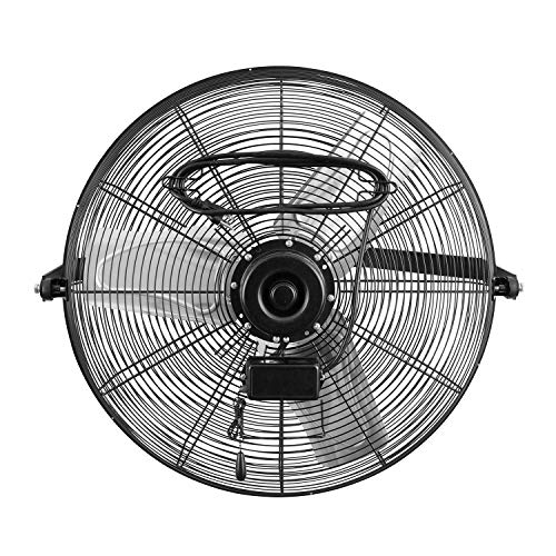 OEMTOOLS OEM24896 24” Heavy Duty Workstation Wall Mount Fan, 7000 CFM Max. Shop Fans, Heavy Duty 360 Degree Tilting Indoor/Outdoor Fan For Garage Fans Wall Mounted Fan, Outdoor Industrial Fan