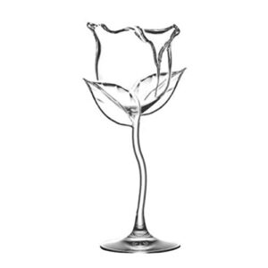 2 Pack Rose Wine Glasses Creative Wine Goblet for Mothers Day Gifts Party Dinner Wedding Festival Wine Cocktail Glass