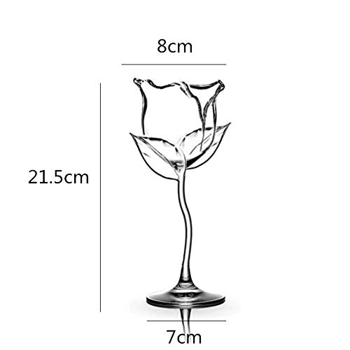 2 Pack Rose Wine Glasses Creative Wine Goblet for Mothers Day Gifts Party Dinner Wedding Festival Wine Cocktail Glass