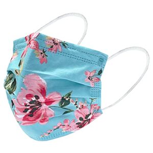 Everydayspecial Disposable Safety Mask 3 Layer Protection Face Mask for Adults 50 pcs (Flower Assorted Print)