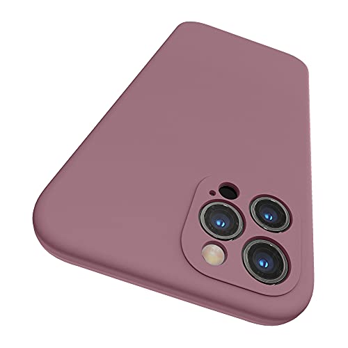 SURPHY Silicone Case for iPhone 12 Pro Max Case 6.7 inch, Individual Protection for Each Lens, Liquid Silicone Phone Case with Microfiber Lining (Lilac Purple)