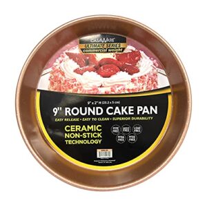 casaware ceramic coated nonstick 9-inch round pan, rose gold