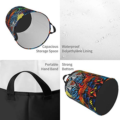 FeHuew Abstract Grunge Graffiti Pattern Collapsible Laundry Basket with Handle Waterproof Fabric Hamper Laundry Storage Baskets Organizer Large Bins for Dirty Clothes,toys,Bathroom