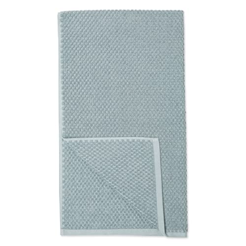 Amazon Basics Odor Resistant Textured Bath Towel Set - 6-Pieces,Cotton, Teal