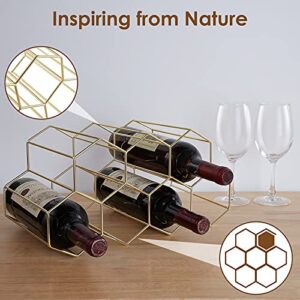 FOMANSH Countertop Wine Rack - 7 Bottle Holder for Wine Storage, Freestanding Wine Rack for Wine Cellar Bar Cabinet, Metal Tabletop Wine Holder with Modern Design,Stand Wine Rack for Kitchen