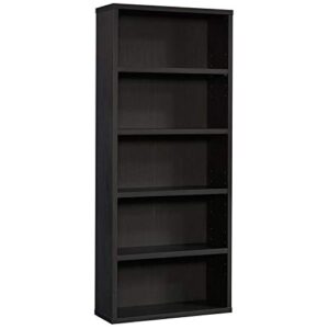 sauder miscellaneous storage 5-shelf display bookcase in raven oak finish, raven oak finish