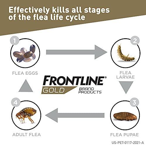 Frontline Gold Flea & Tick Treatment for Large Dogs Up to 45 to 88 lbs, Pack of 6