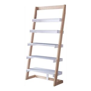 furniture of america gleim transitional wood 5-shelf bookcase in natural tone