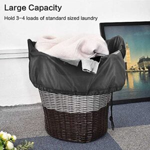 Luminesk Extra Large Laundry Bags 2 Pack 28'' x 45'' Heavy Duty XL Organizer Bag Fit Laundry Hamper Basket College Travel Dorm Tear Resistant Drawstring Dirty Cloth Storage, Three Loads of Clothes Black