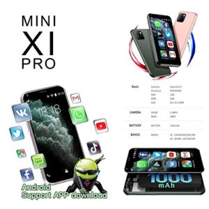 Mini Smartphone iLight 11 Pro The World's Smallest Android Mobile Phone, Super Small Micro 2.5in Touch Screen Global Unlocked Great for Kids 1GB RAM / 8GB ROM Tiny iPhone XI Pro Look Alike