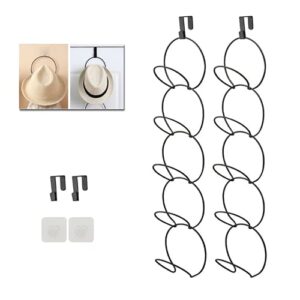 hikinlichi 10 pack hat racks hangers baseball cap holders organizers closet hanging display storage rack for scarves handbags towels clothes ties over door wall mounted w hanging hooks black