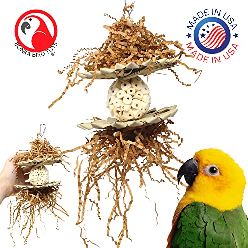 Bonka Bird Toys 3611 Crazy Sola Medium Bird Toy Natural Sola Parrot Cockatoo Amazon Conure Parakeet Budgie Finch Canary African Grey