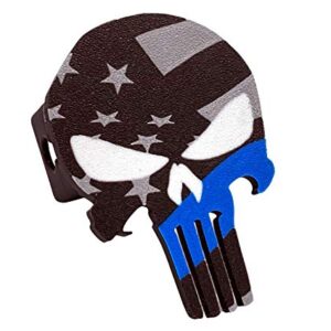 Punisher Blue Line Dark Mode Hitch Cover - Made in USA