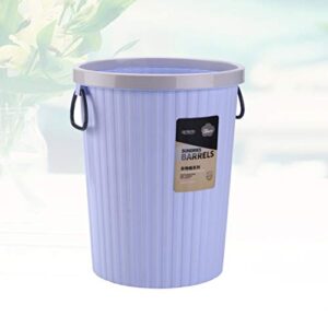 Amosfun Round Shape Garbage Can Plastic Trash Wastebin with Pressing Circle Waste Bag Organizer- Size S (Purple) Decorations for Home