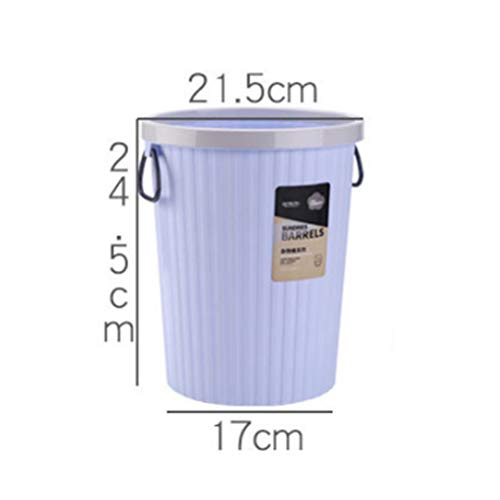 Amosfun Round Shape Garbage Can Plastic Trash Wastebin with Pressing Circle Waste Bag Organizer- Size S (Purple) Decorations for Home