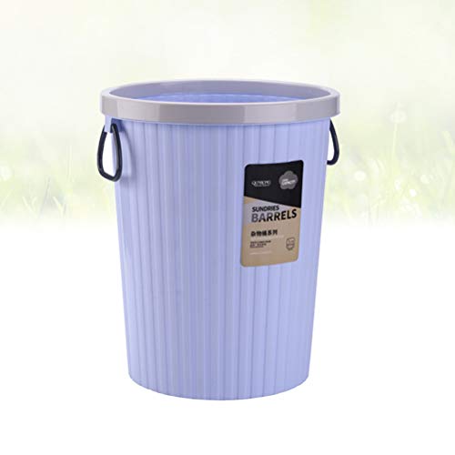 Amosfun Round Shape Garbage Can Plastic Trash Wastebin with Pressing Circle Waste Bag Organizer- Size S (Purple) Decorations for Home