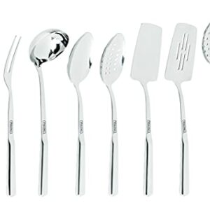 Viking Culinary 304 Stainless Steel Kitchen Utensil Set, 8 Piece, Ergonomic Stay-Cool Handles, Dishwasher Safe, Silver