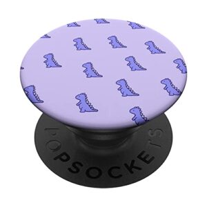 funny & cute purple dinosaur trex in purple for women & girl popsockets swappable popgrip