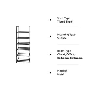 Easyhouse 6 Tier Tall Shoe Rack for Closet Entryway, Metal Sturdy Shoe Shelf Storage Organizer, Vertical Small Space Large Capacity for 12-16 Pairs of Shoes